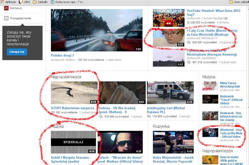 Strona główna YouTube, czyli prostactwo, wulgaryzmy i drwiny ze ...